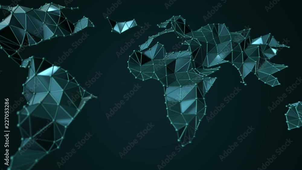 Vidéo Stock Animation of abstract earth map from polygonal shape and ...