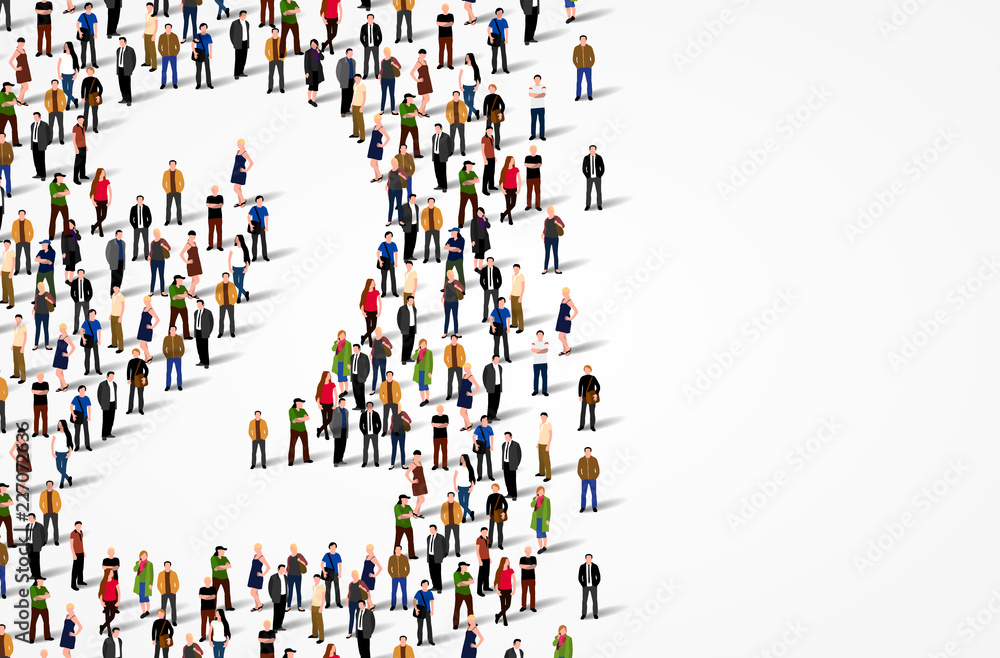 Large group of people in number 2 two form. Vector background Stock ...