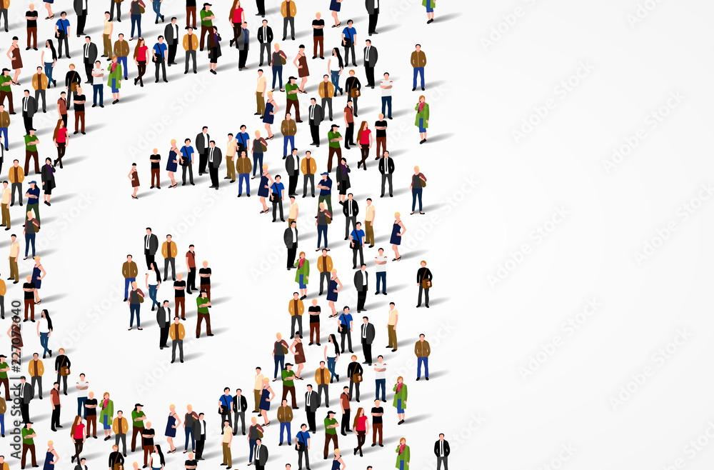 Large group of people in number 6 six form. Vector background Stock ...