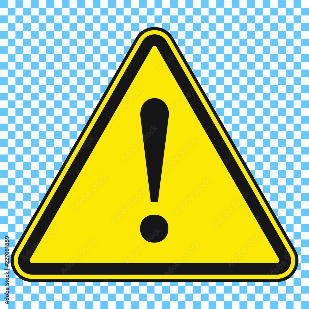 Danger sign, danger icon, yellow triangle sign with exclamation mark ...
