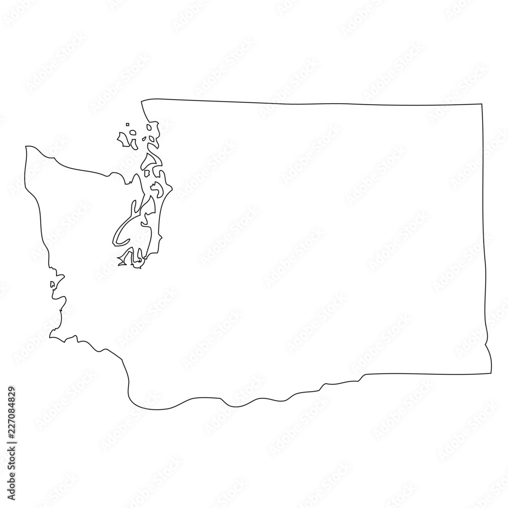 Washington - map state of USA Stock Vector | Adobe Stock