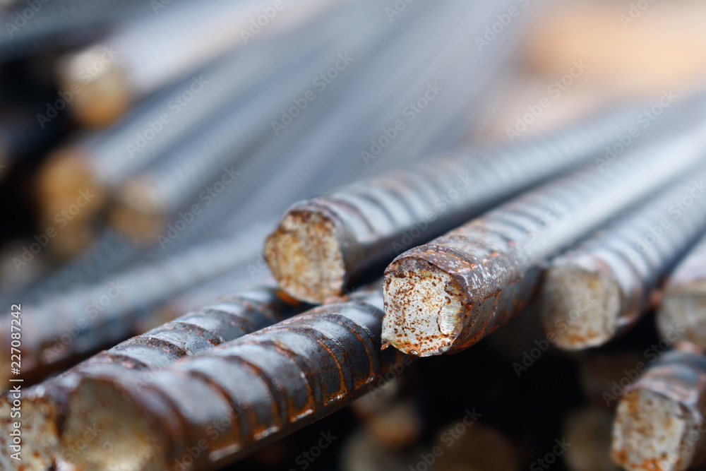Reinforcing Steel Bar or rebar steel for concrete construction work ...
