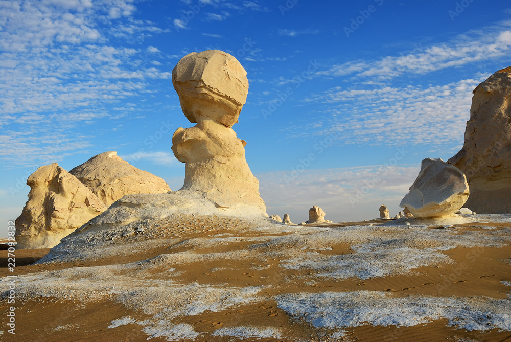 The limestone formation in White desert Sahara Egypt Stock Photo ...