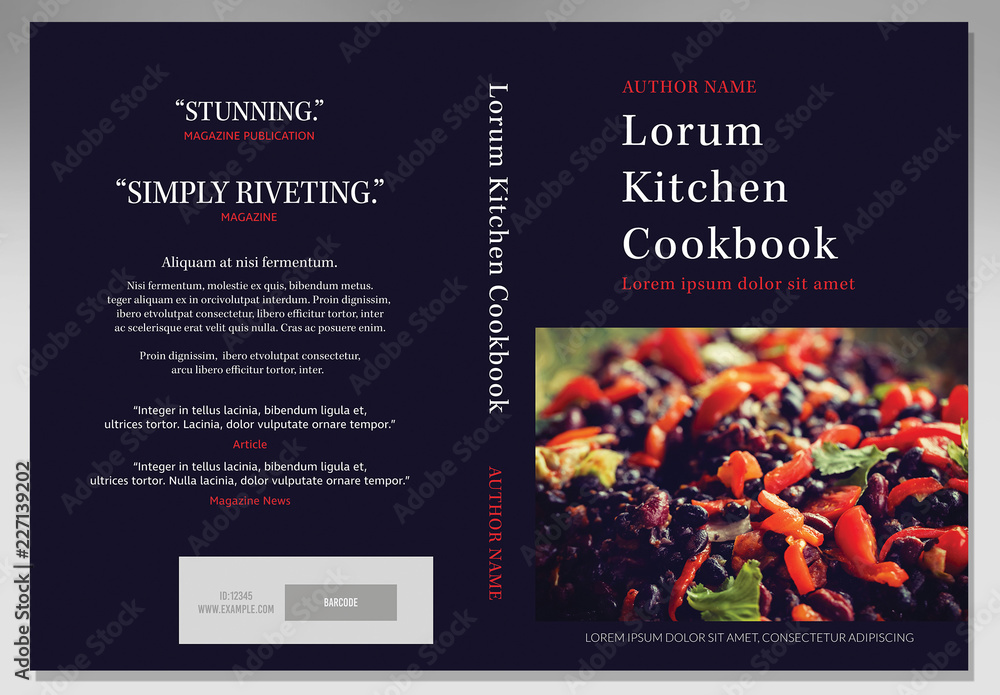 Cookbook Cover Layout Stock Template | Adobe Stock