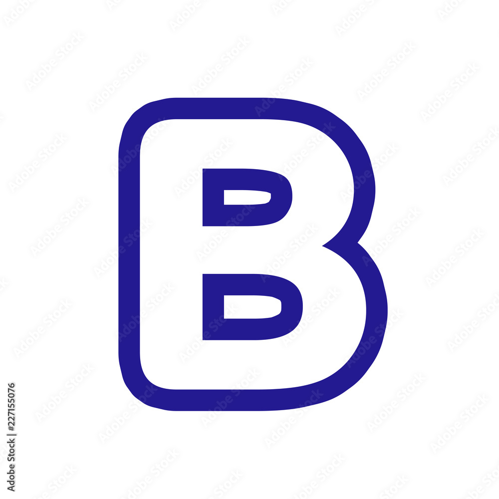 letra do alfabeto na cor azul com fundo branco b Stock Illustration ...