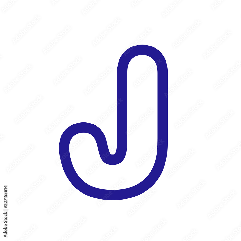 letra do alfabeto na cor azul com fundo branco j ilustração do Stock ...