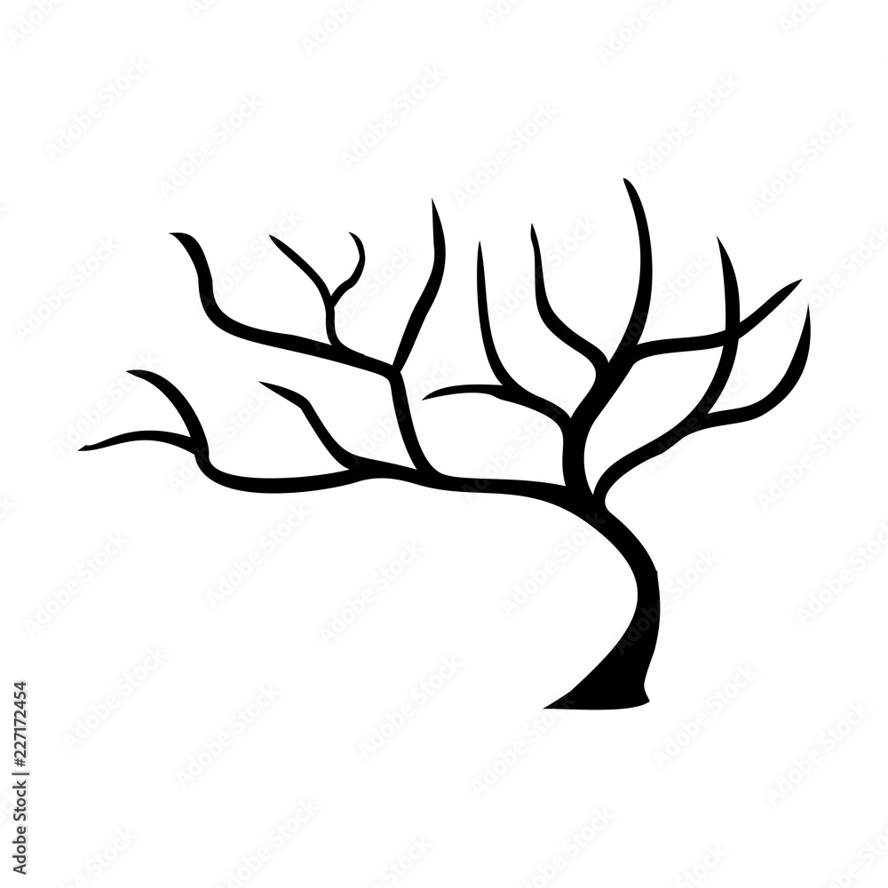 Silhouette tree without leaves vector Stock Vector | Adobe Stock