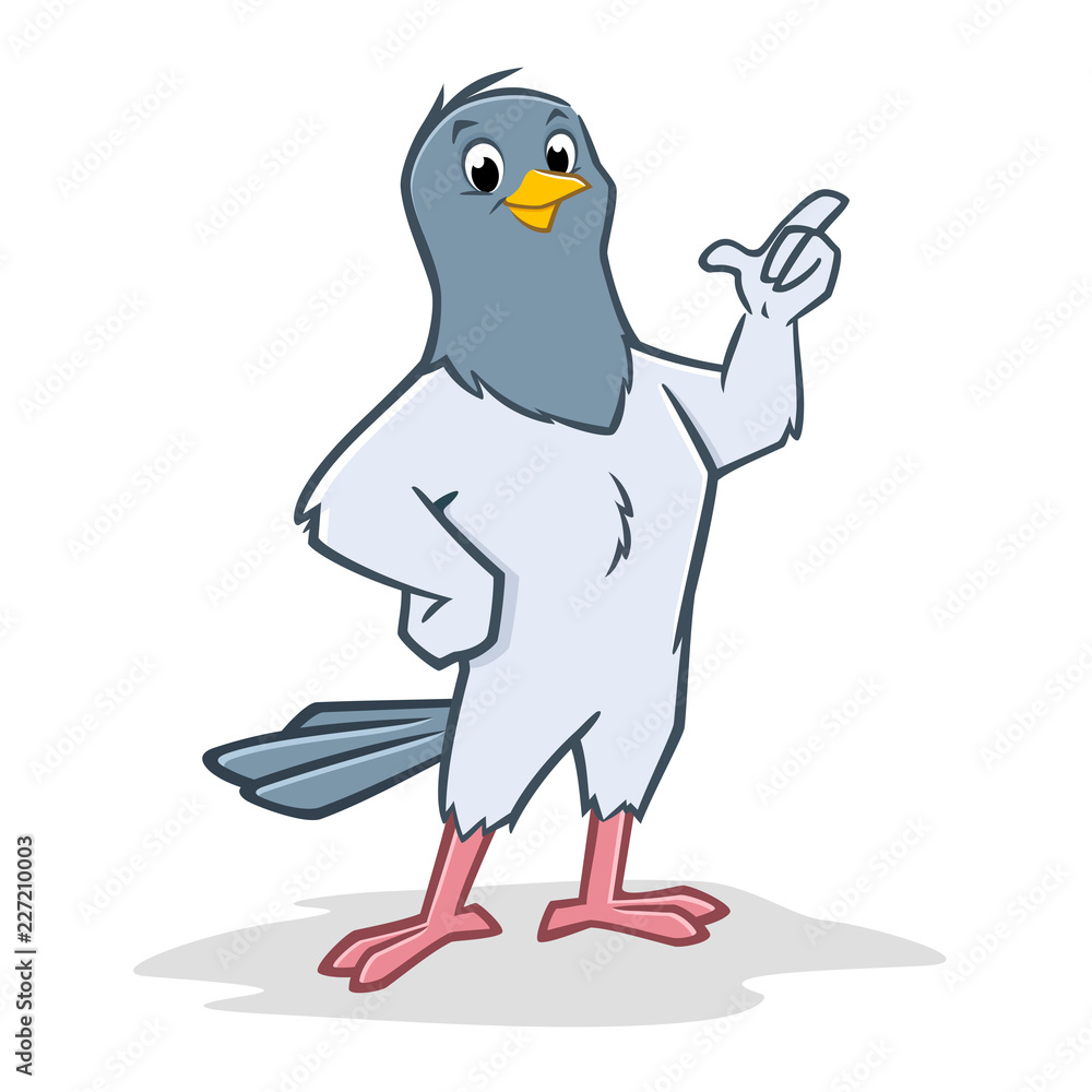 Cartoon Pigeon Stock Vector | Adobe Stock