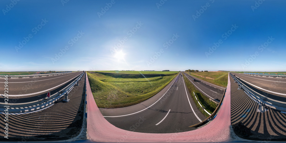 Full spherical seamless 360 degrees angle view panorama on bridge of ...