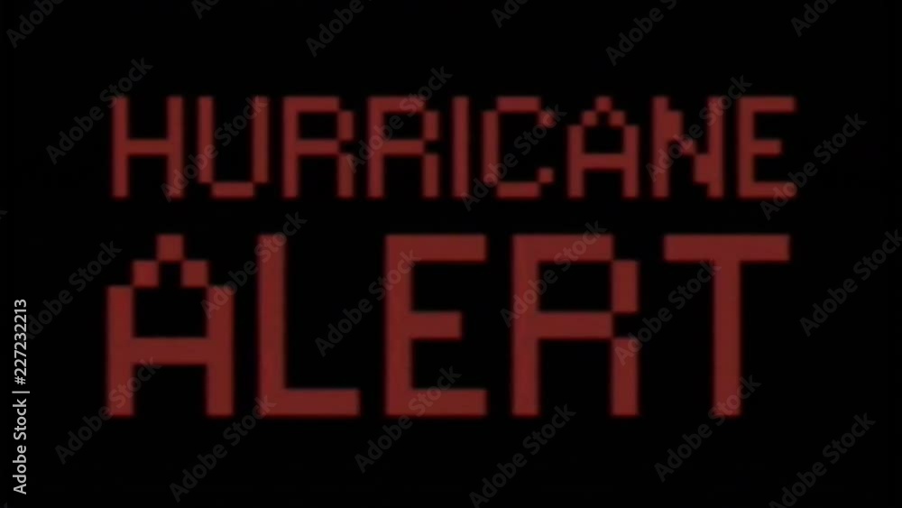Analog VHS tape distortion: a flashing text with the words Hurricane ... Analog VHS tape distortion: a flashing text with the words Hurricane ...