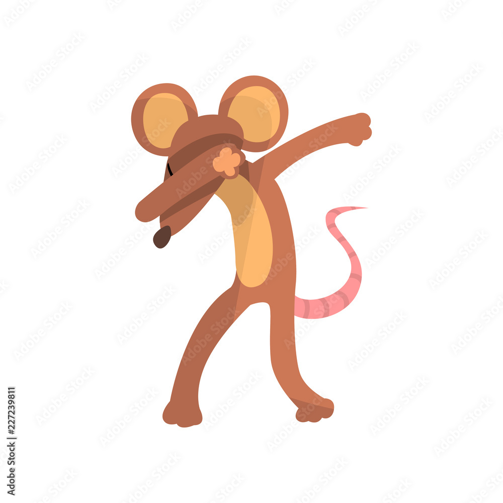 Cartoon Mouse Standing On Hind Legs