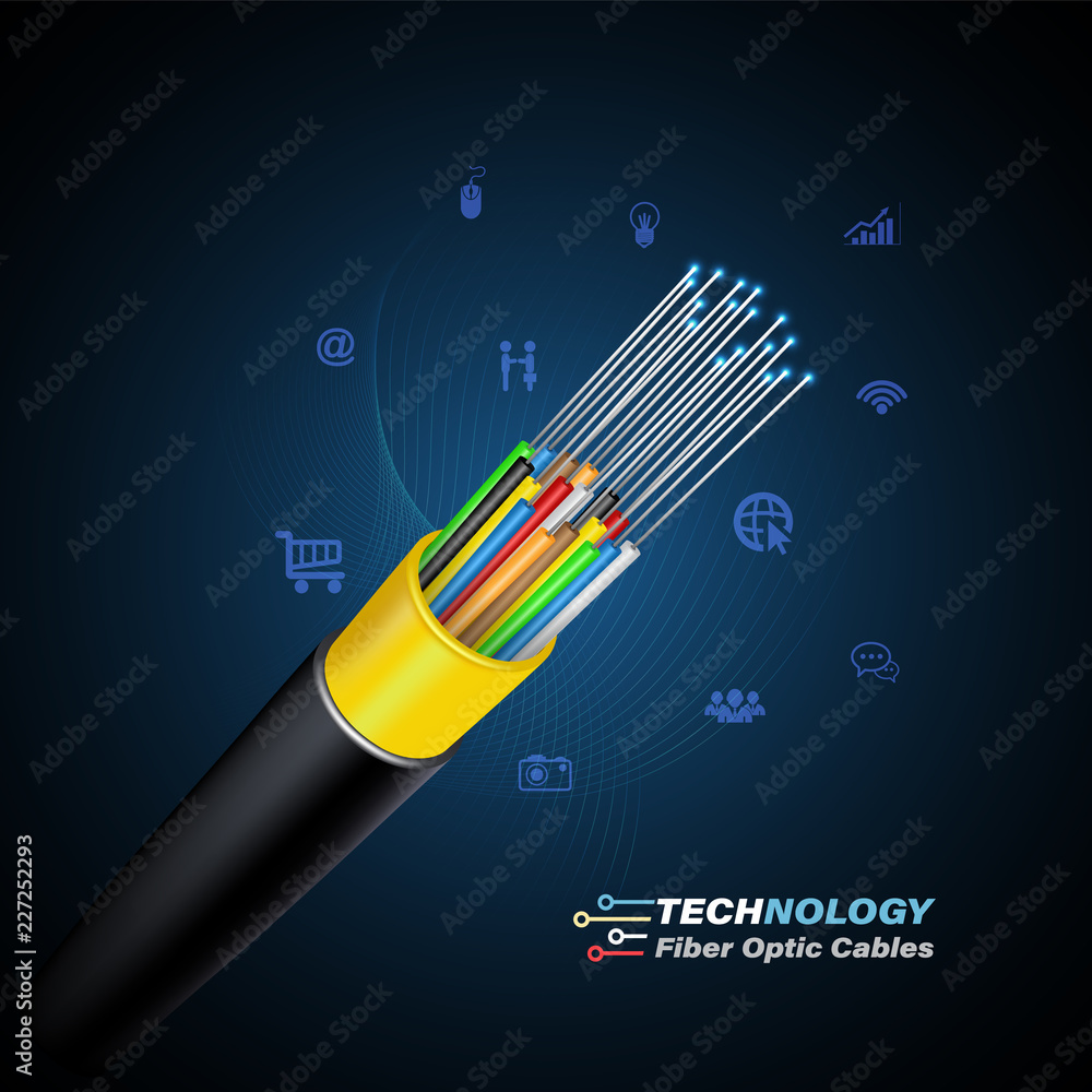 Fiber optic cable Stock Vector | Adobe Stock