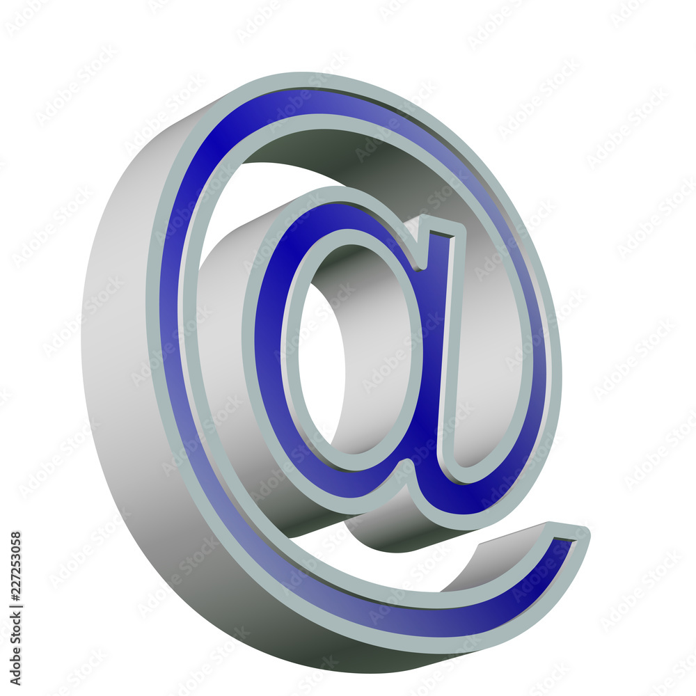 E-Mail, At-Zeichen, Symbol, 3D-Illustration Stock Illustration | Adobe ...