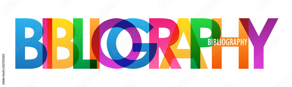 BIBLIOGRAPHY colorful vector letters icon Stock Vector | Adobe Stock