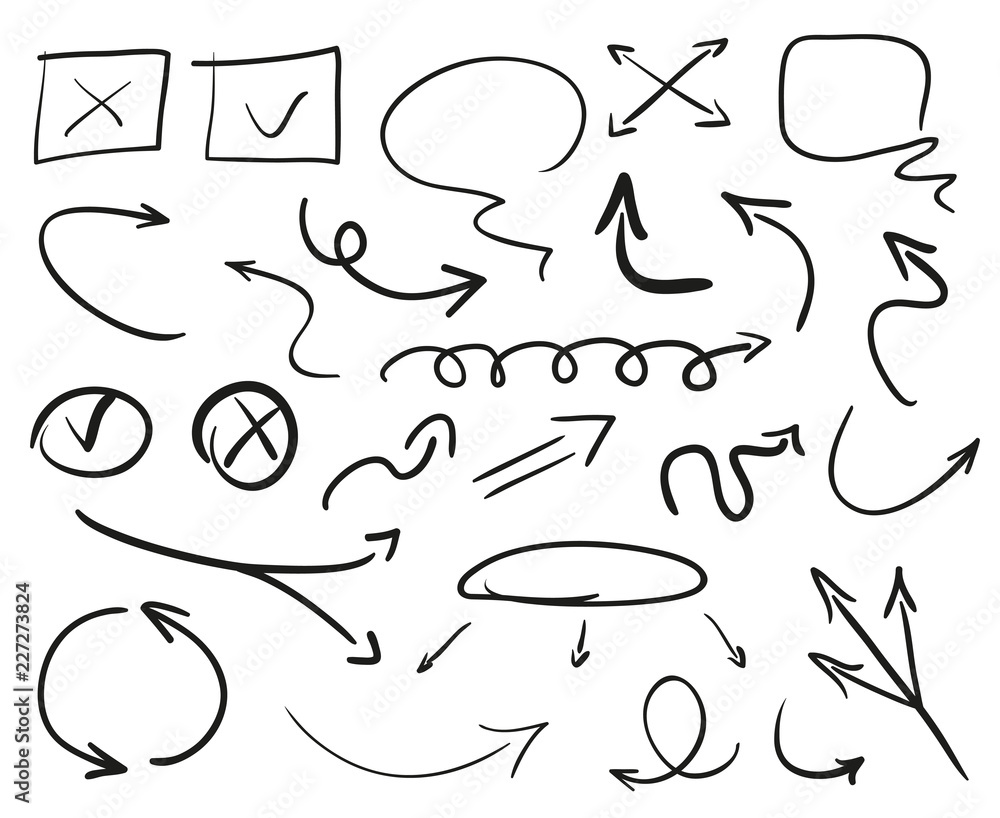 Infographic elements on isolation background. Collection of arrows on ...