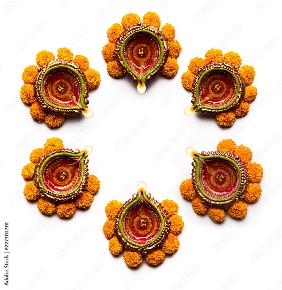 Diwali Rangoli With Diya