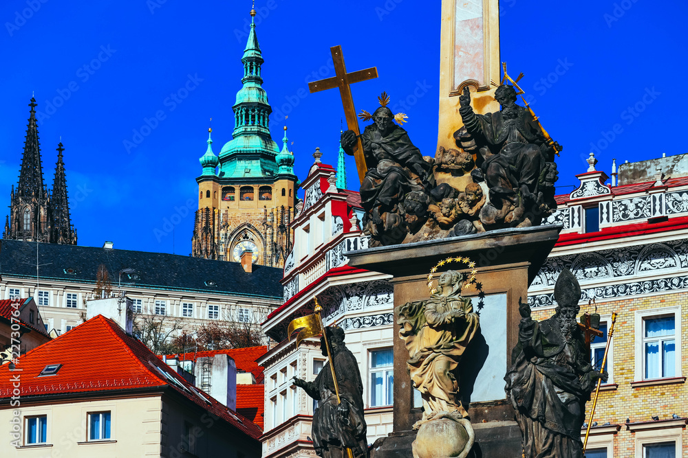Czech, Prague, gothic sculpture, part of the Column of the Holy Trinity ...