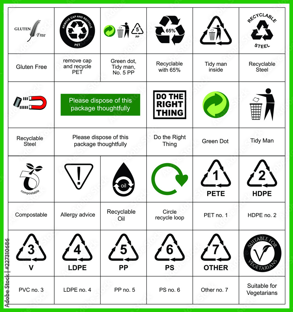 set of reduce reuse recycle element concept. easy to modifyv Stock ...