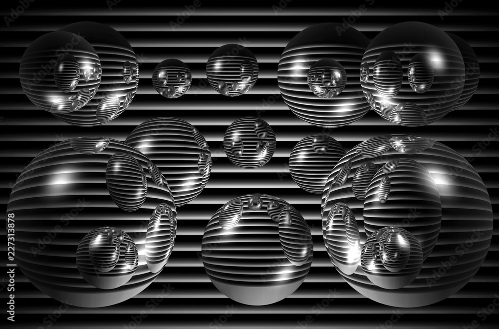 3d Spheres Bubbles Futuristic Graphic Background Stock Illustration