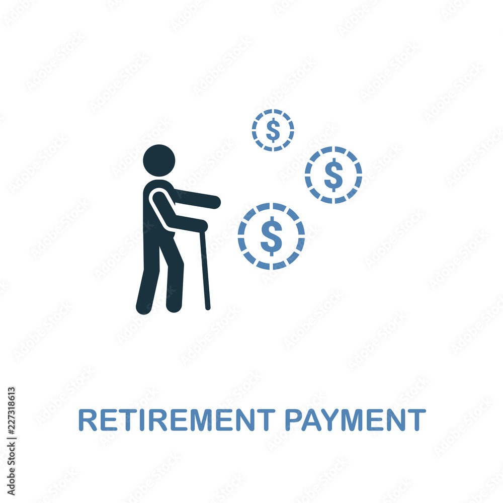 Retirement Payment icon in two colors design. Pixel perfect symbols ...