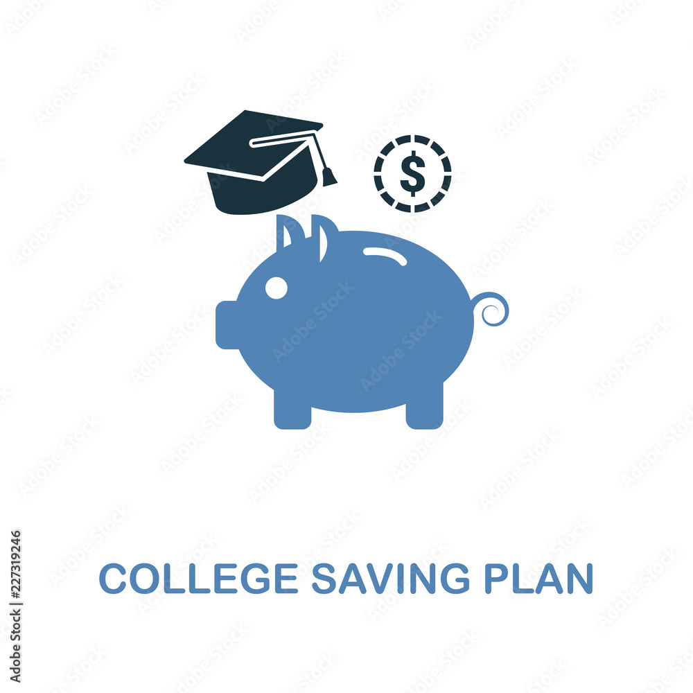 College Saving Plan icon in two colors design. Pixel perfect symbols ...
