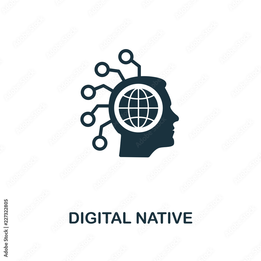 Digital Native icon. Monochrome style design from fintech icon ...