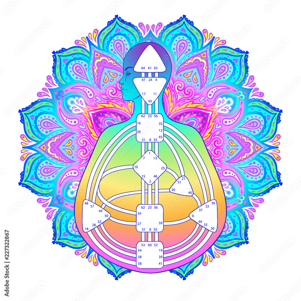 Human design bodygraph chart design. Vector isolated illustration ...