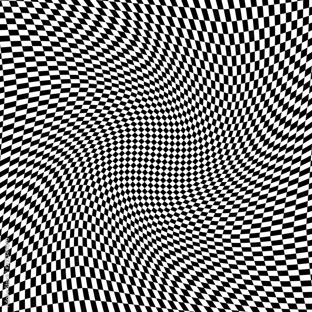 Vector black and white geometric checkered pattern. Abstract seamless texture with square shapes ...