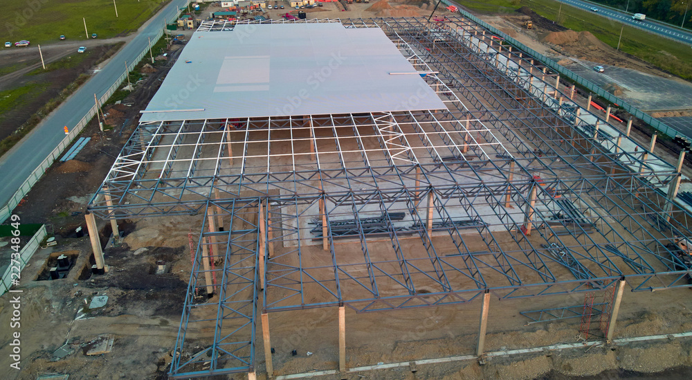 aerial view of the construction of an industrial facility Stock Photo ...