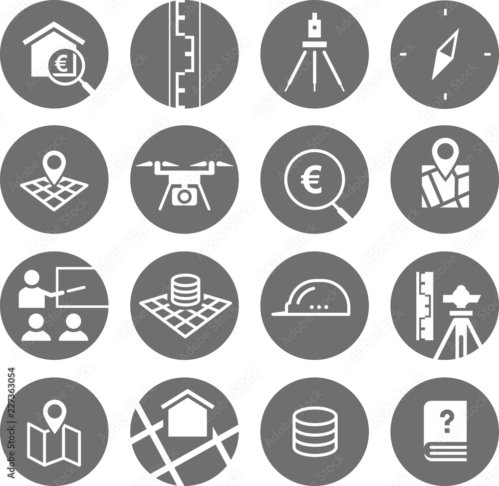 Icon Set Vermessung/Survey Stock Vector | Adobe Stock