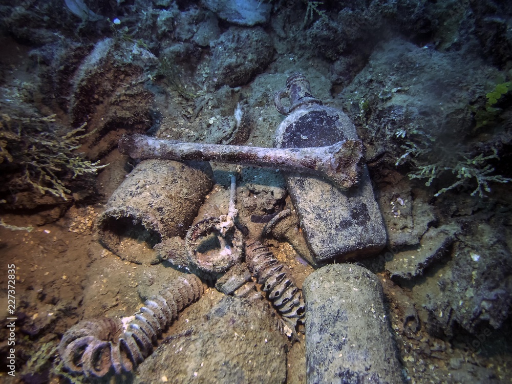 Foto de Relics and human remains on the wreck of an Imperial Japanese ...