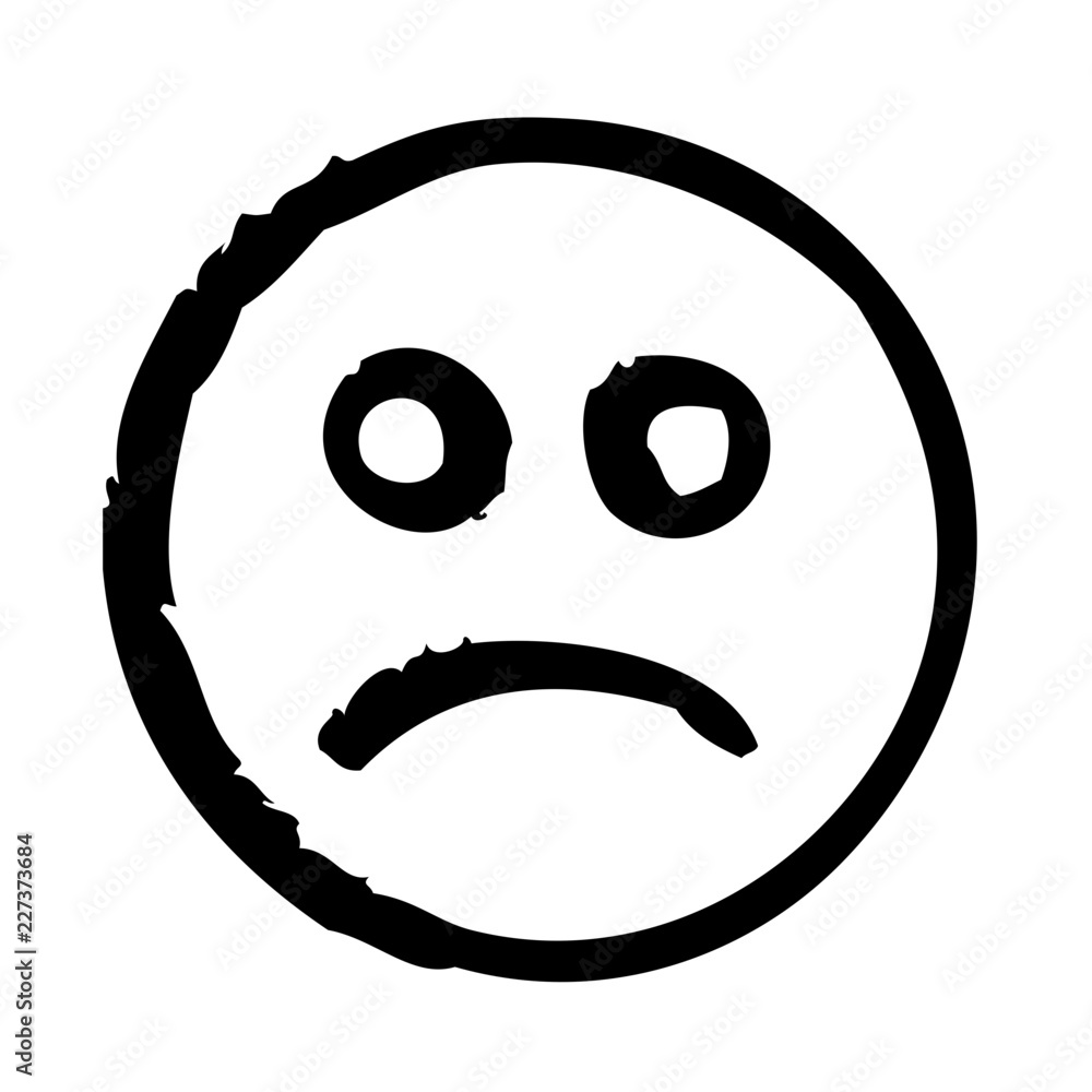 Sad Face Black And White Clipart