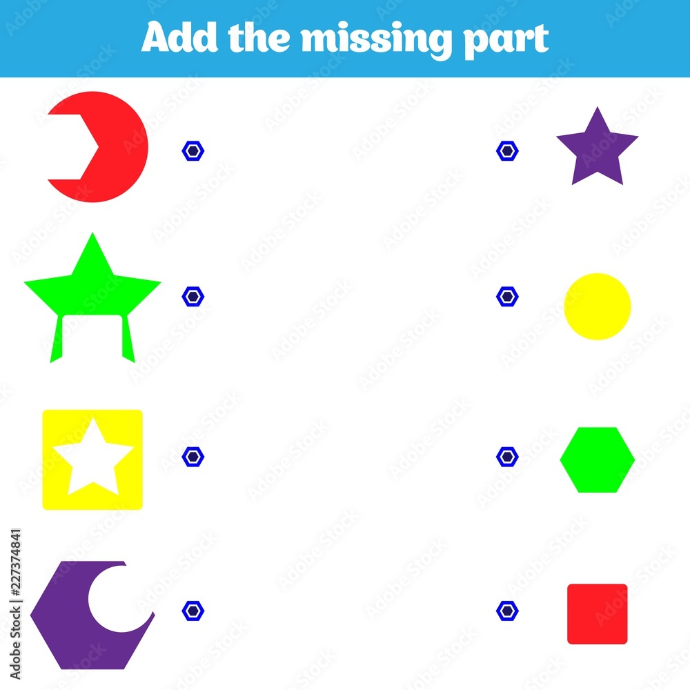 Puzzle game. Visual Educational Game for children. Task: find the ...