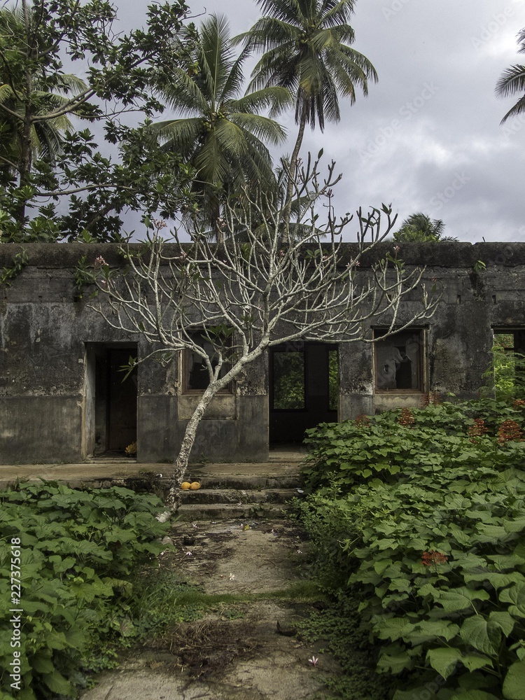 Ruins of the old civilian hospital built by the Japanese on Tonoas ...