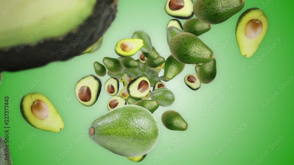 Falling AVOCADOS Background, Loop,Animation, Rendering, with Alpha ...