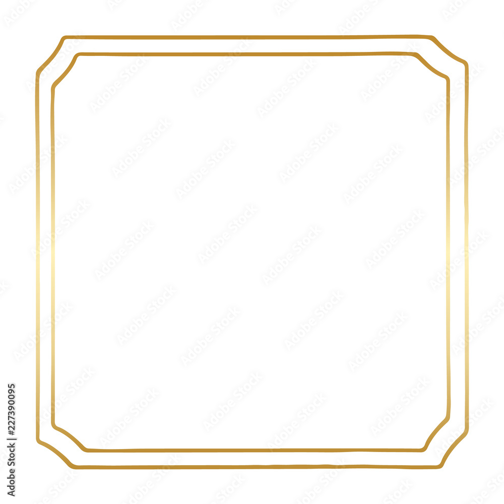 Golden Square Vintage Style Vector Border Frame Stock Vector | Adobe Stock