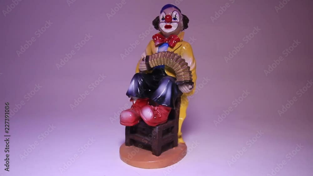 Circus Music Clown with Musical Accordion Instrument. Close Up of ...
