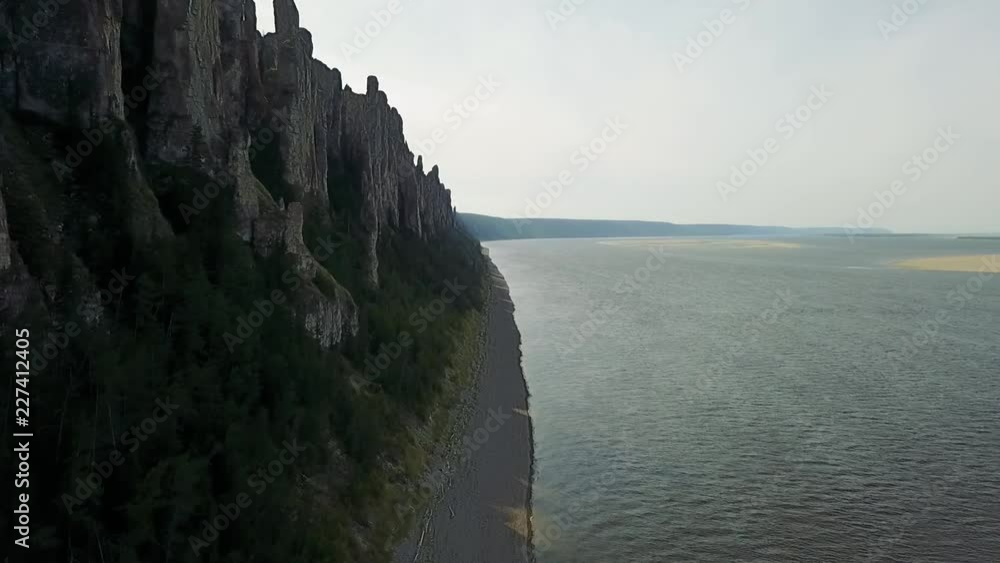 Vidéo Stock Lena Pillars. Natural rock formation along the banks of the ...