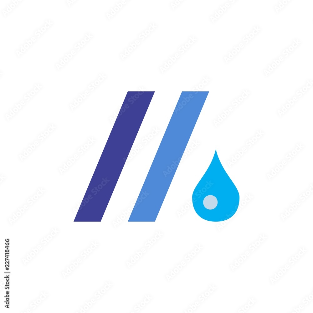 M letter with water drop logo Stock Vector | Adobe Stock