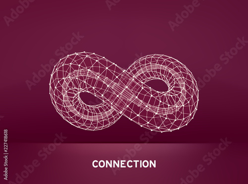Infinity symbol. 3D design element, emblem, icon. Connection structure ...