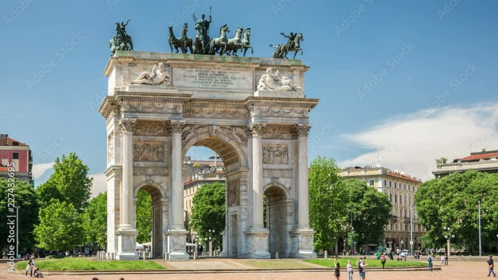 Milan. The Arch of Peace (Arco della Pace), one of Milan’s most famous ...