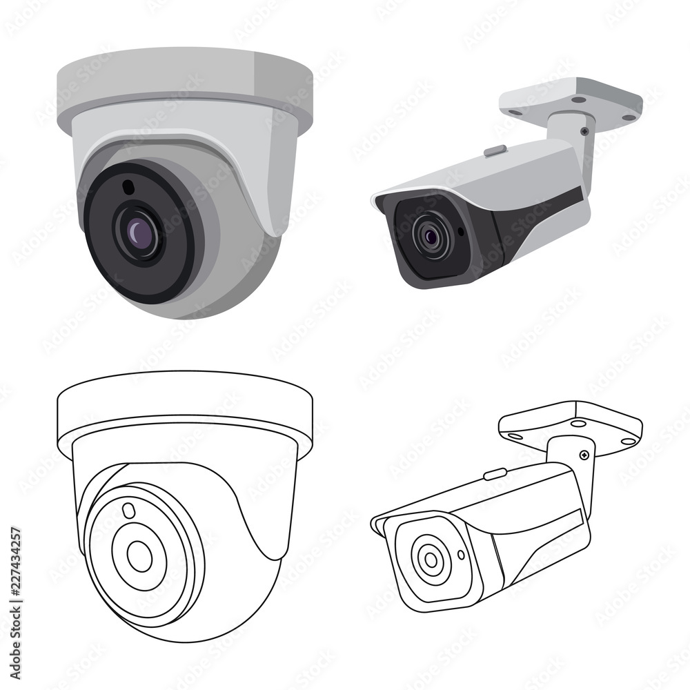 Vector design of cctv and camera logo. Set of cctv and system stock ...
