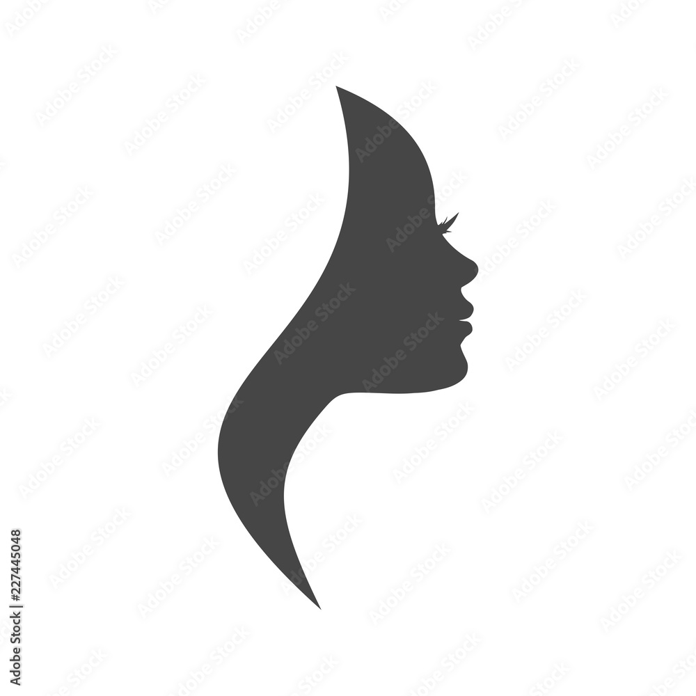 Beautiful profile of young woman icon Stock Illustration | Adobe Stock