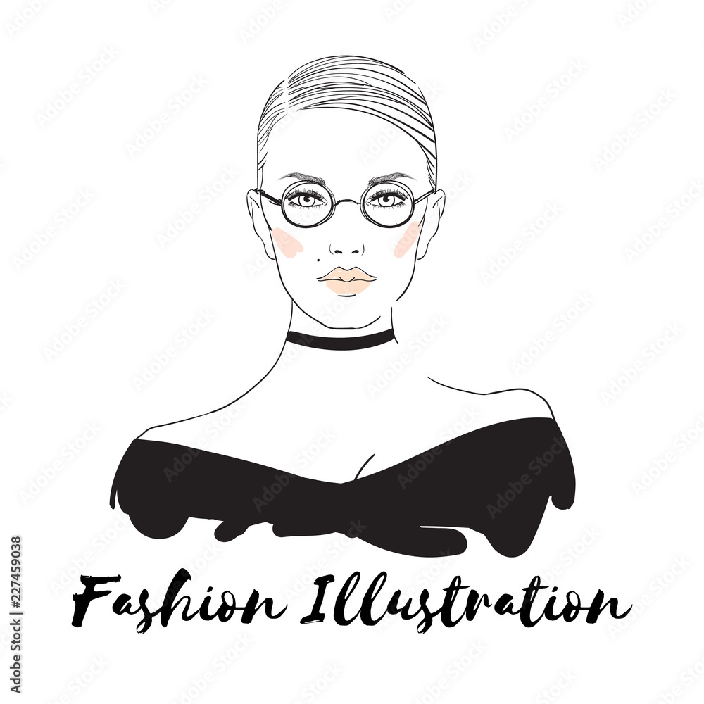 Girl Lady Fashion Girl With Red Lips In Sunglasses Girl Boss