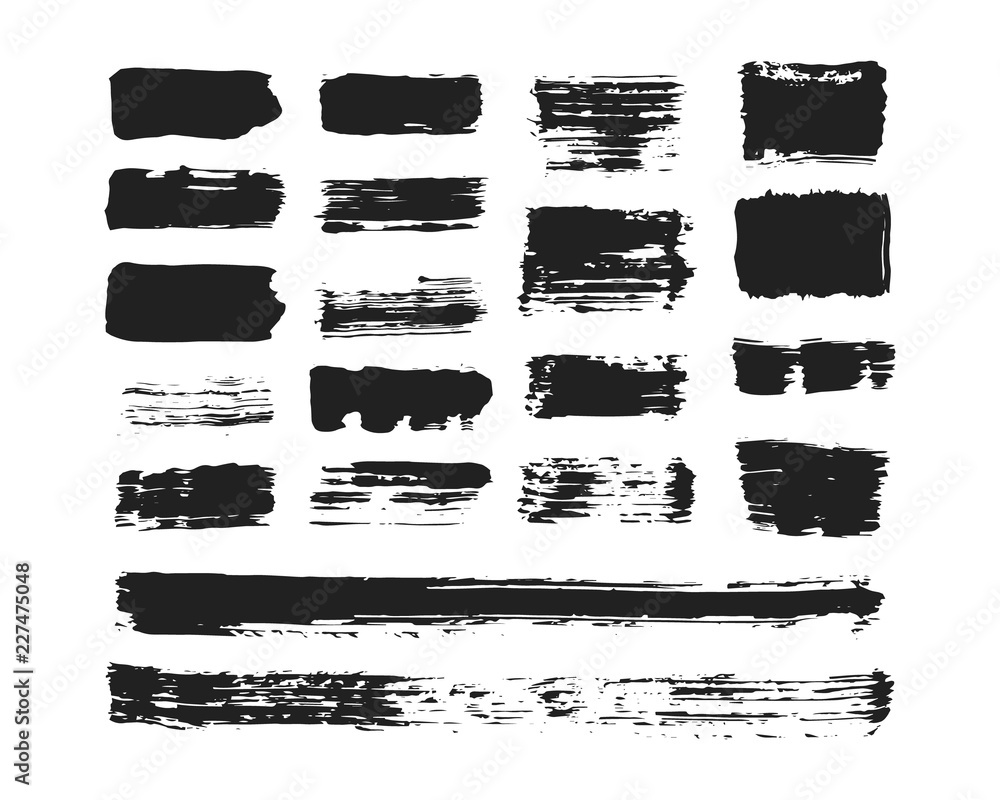 Set of rectangular grunge hand drawn rough box shapes. Vector isolated ...