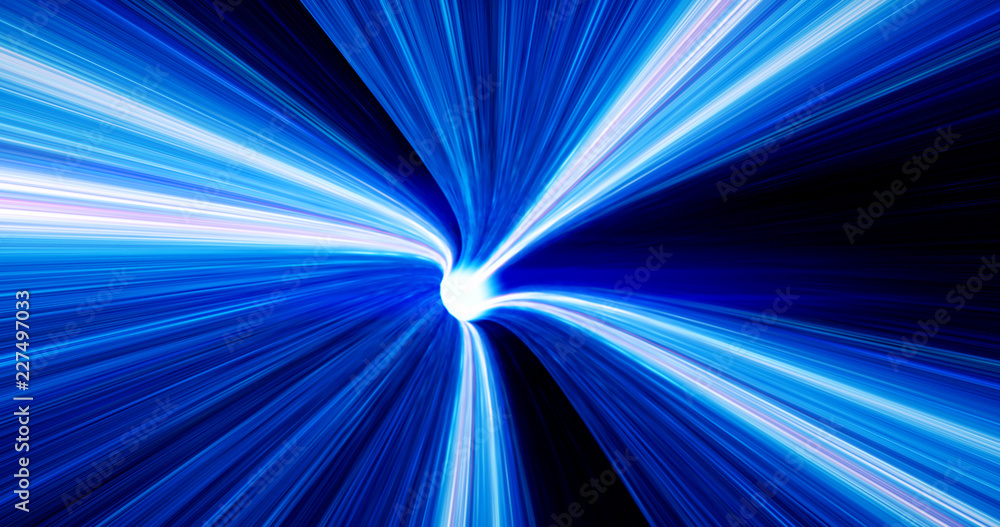 Interstellar, time travel and hyper jump in space. Flying through ...