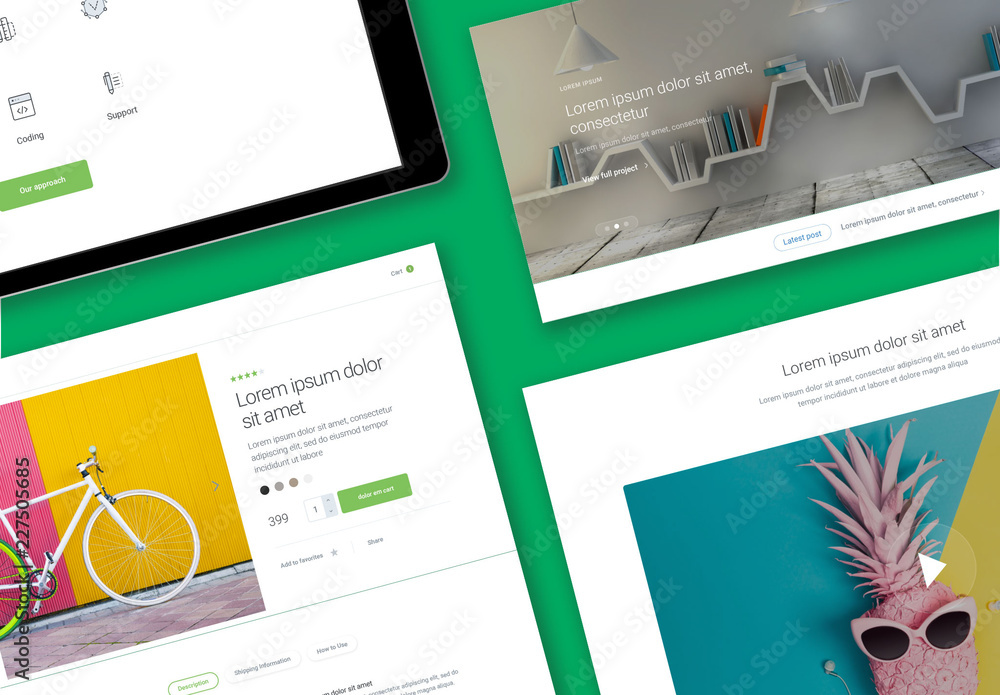 Conjunto de componentes web modulares Stock Template | Adobe Stock