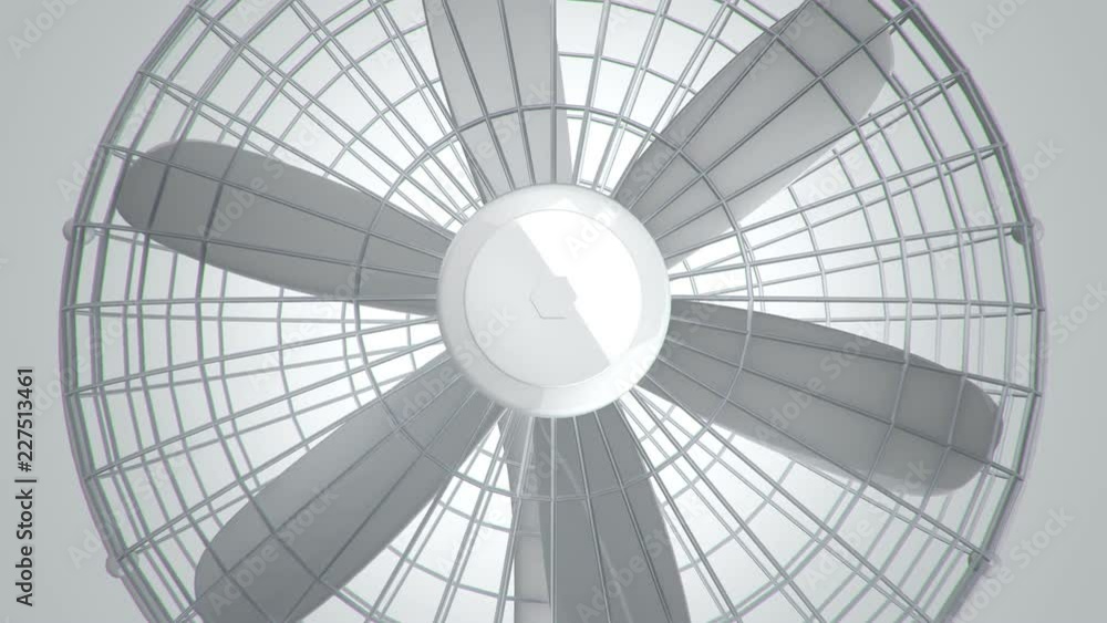 Animation of rotating fan with close up view. Backdrop of air ...
