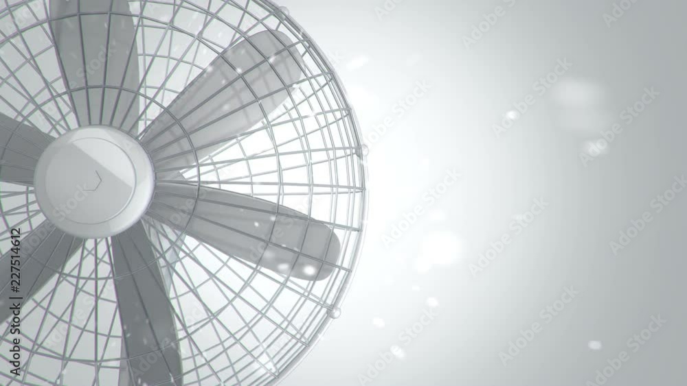 Animation of rotating fan with close up view. Backdrop of air ...