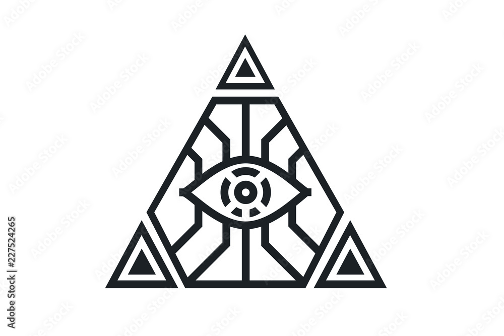 All Seeing icon illustration. The symbol of the Illuminati eye in the ...